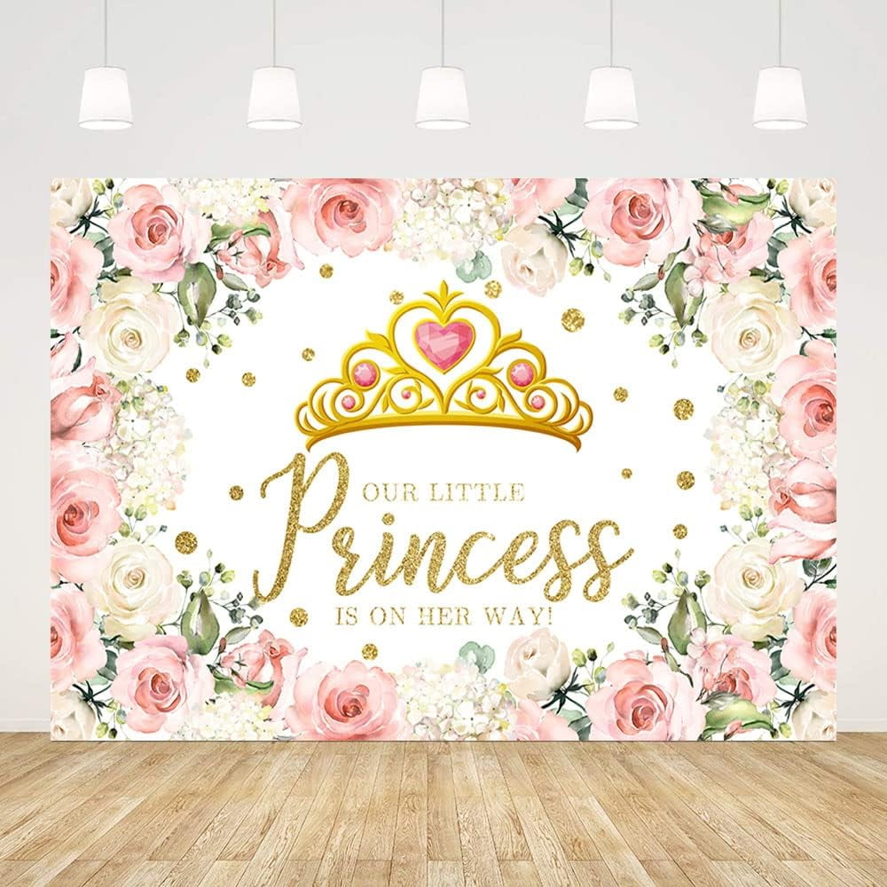 Princess Baby Shower Backdrop Girl Baby Shower Party Decorations Our ...