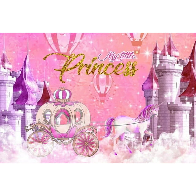 Princess Backdrop For Photography Castle Unicorn Carriage Newborn Baby ...
