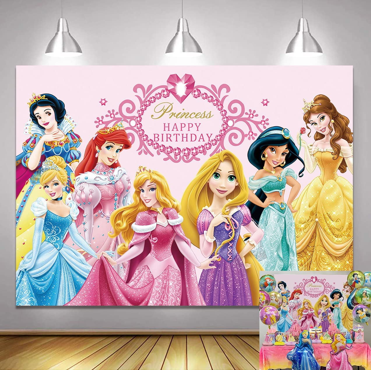 Princess Backdrop Pink Baby Shower Backdrop for Girls 1st Birthday ...