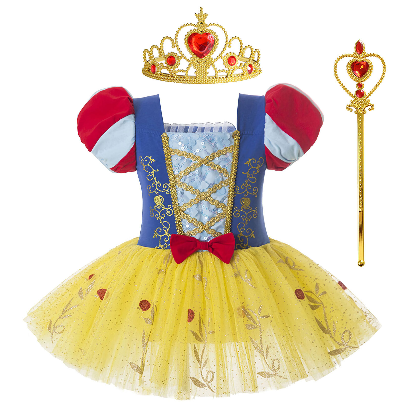 Princess Ballerina Tutu Dress Costume w/Crown for Girls Snow Queen ...