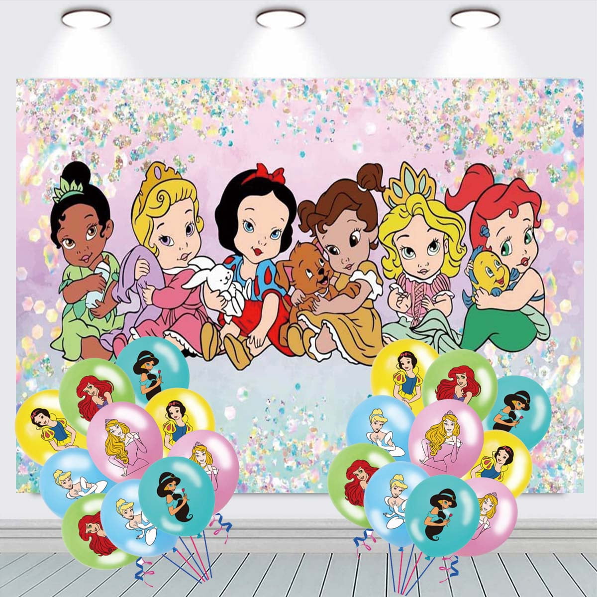 Princess Banner Backdrop Background Birthday Balloons Party Supplies ...