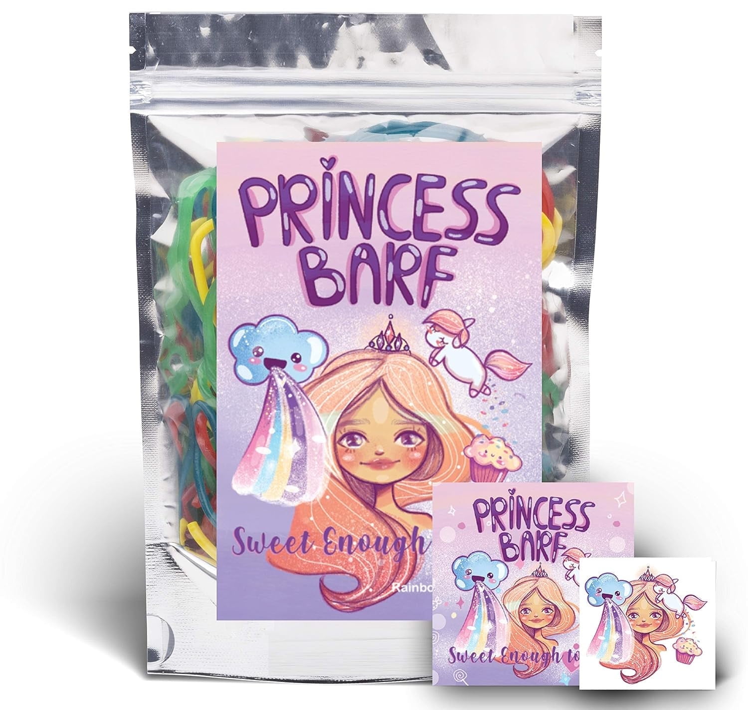 Princess Barf Rainbow Lace Licorice Mixed Fruit Flavored Strings Fun Unique Halloween Candy Gag ...