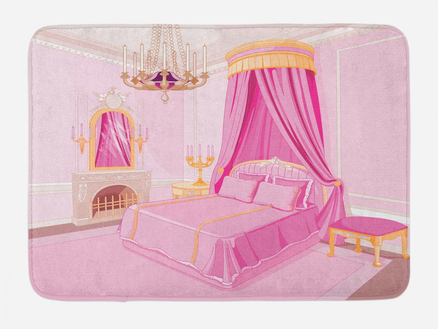 Princess Bath Mat, Interior of Magic Princess Bedroom Old Fashioned ...