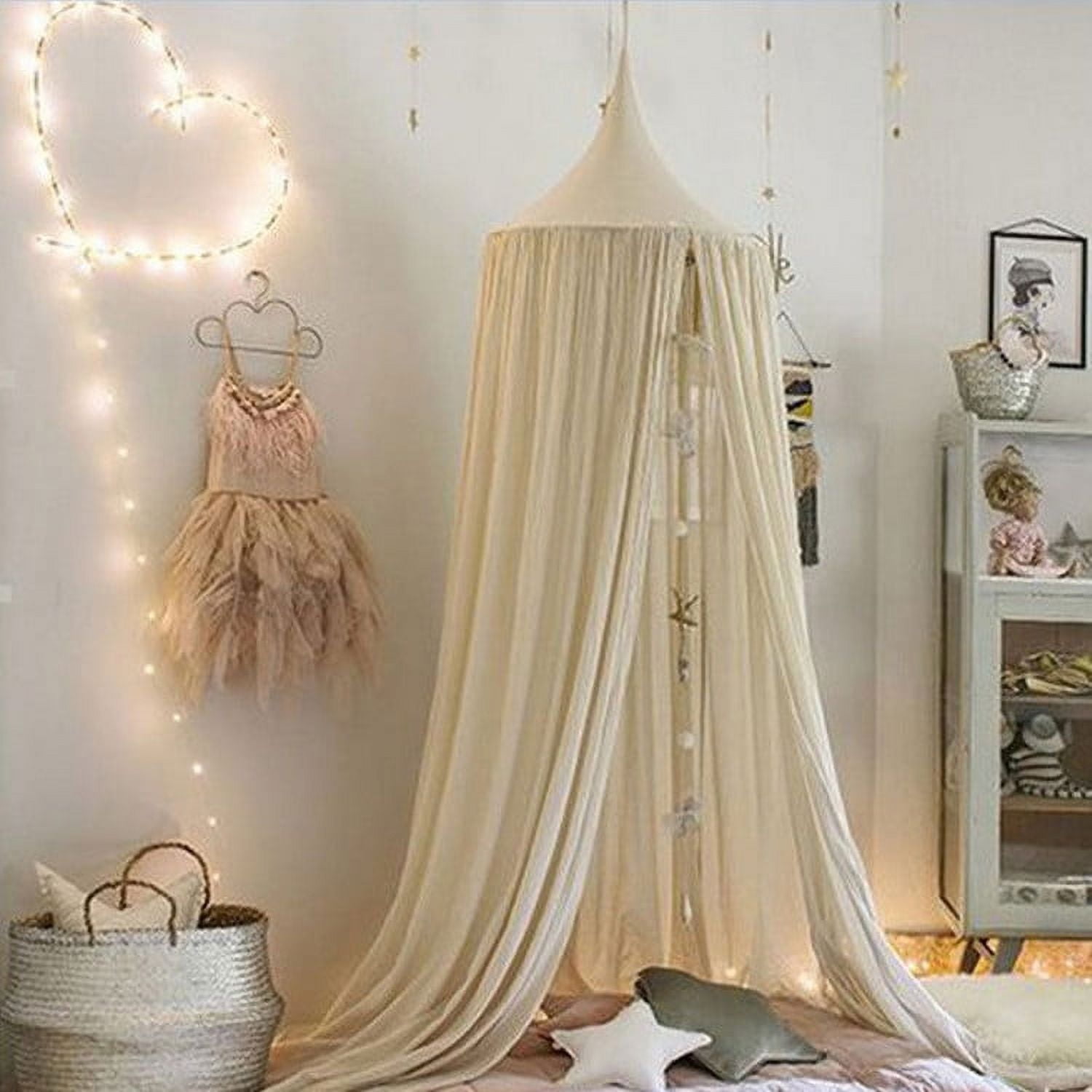 Princess Bed Canopy Mosquito Net, Baby Crib, Kids Castle Tent, Cotton ...
