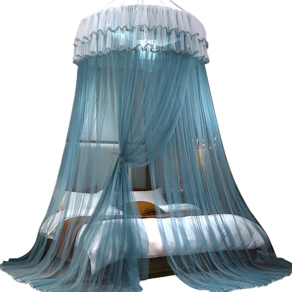 Princess Bed Canopy Netting Mosquito Net Round Lace Dome for Twin Full ...