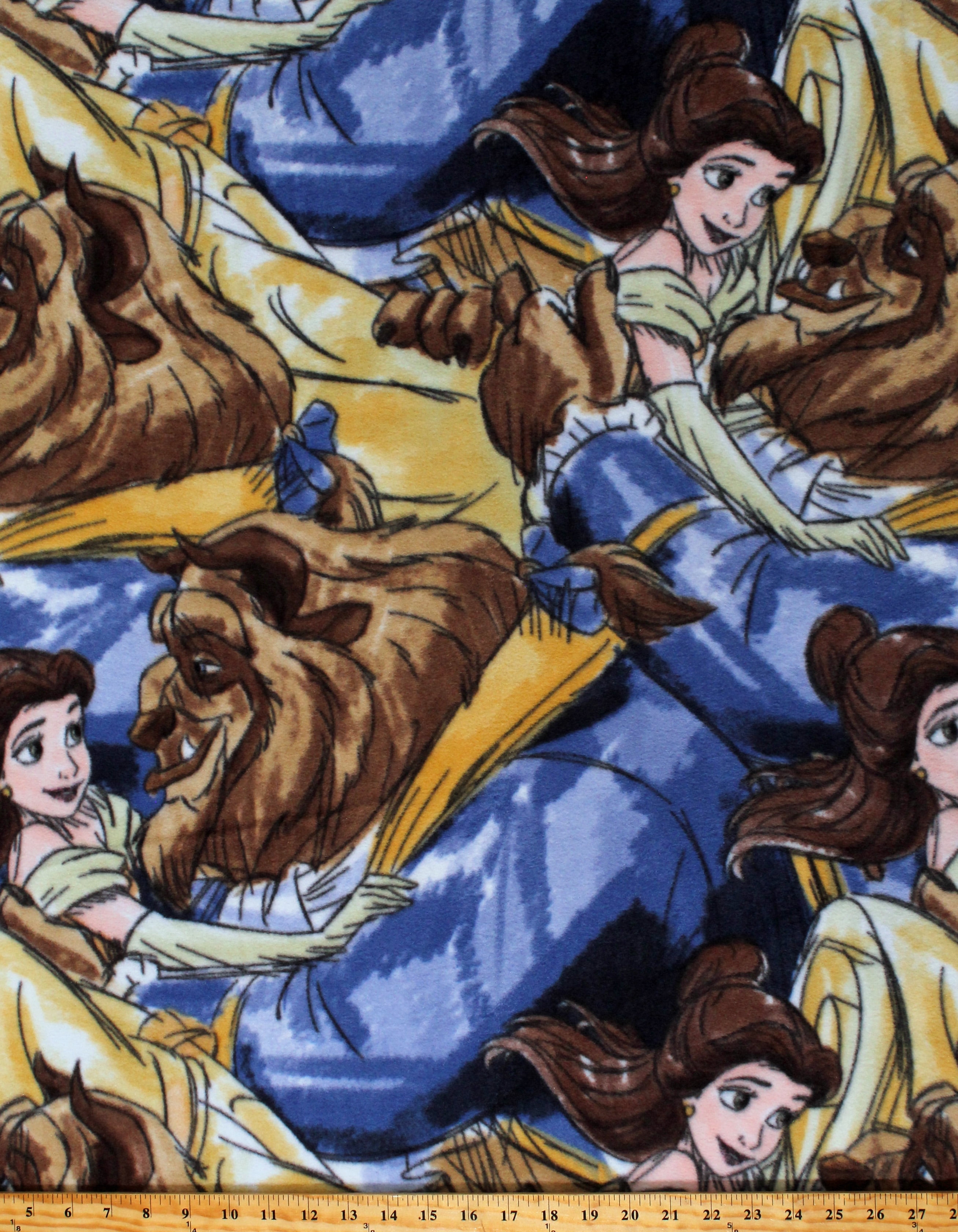 Princess Belle Beauty and The Beast Fleece Fabric - Walmart.com