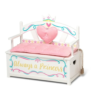 Costway Large Kids Princess Wooden Bench Seat Toy Chest Storage ...