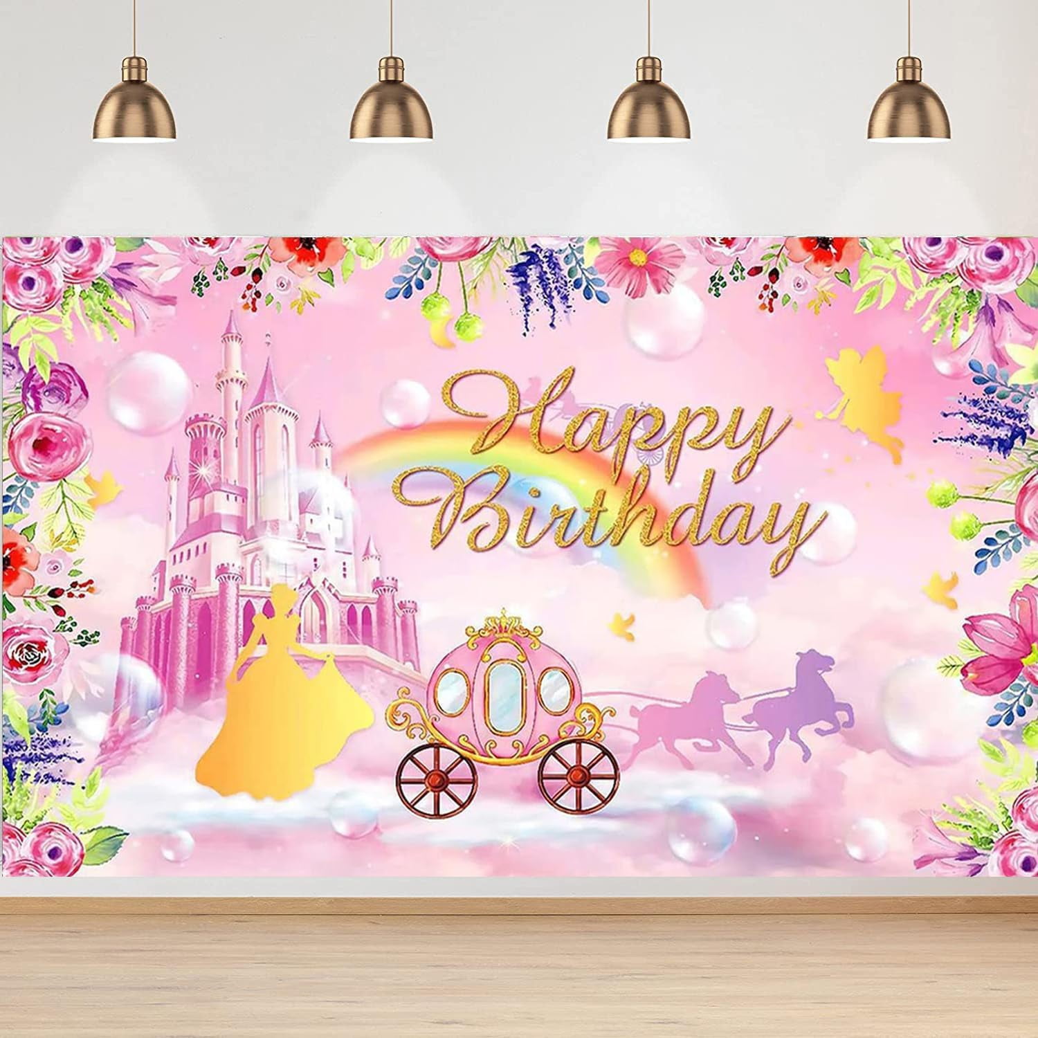 Princess Birthday Backdrop Princess Castle Backdrop Castle Birthday ...