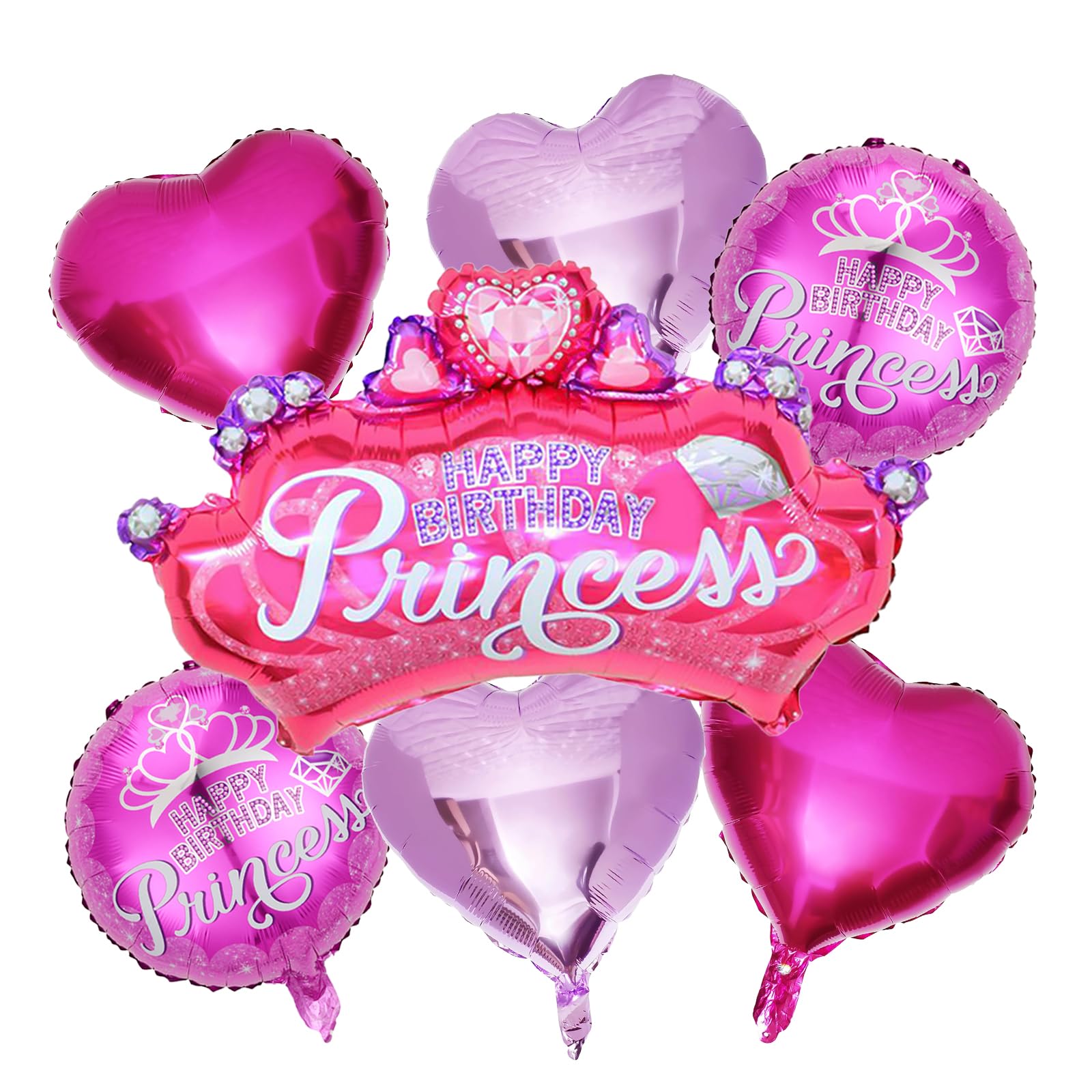 Princess Birthday Party Decorations, MMF7 Hot Pink Princess Crown ...
