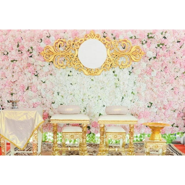 Princess Birthday Party Pink Scene Flowers Balloons Photo Background ...