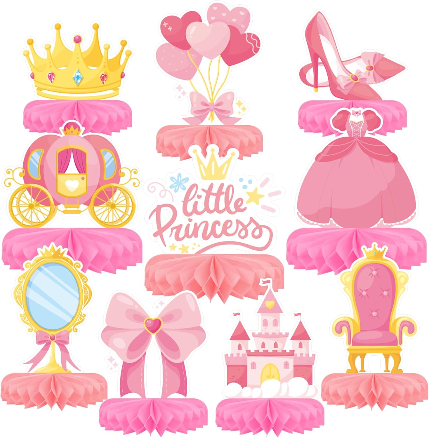 Princess Birthday Party Supplies Kit - Princess Themed Honeycomb ...