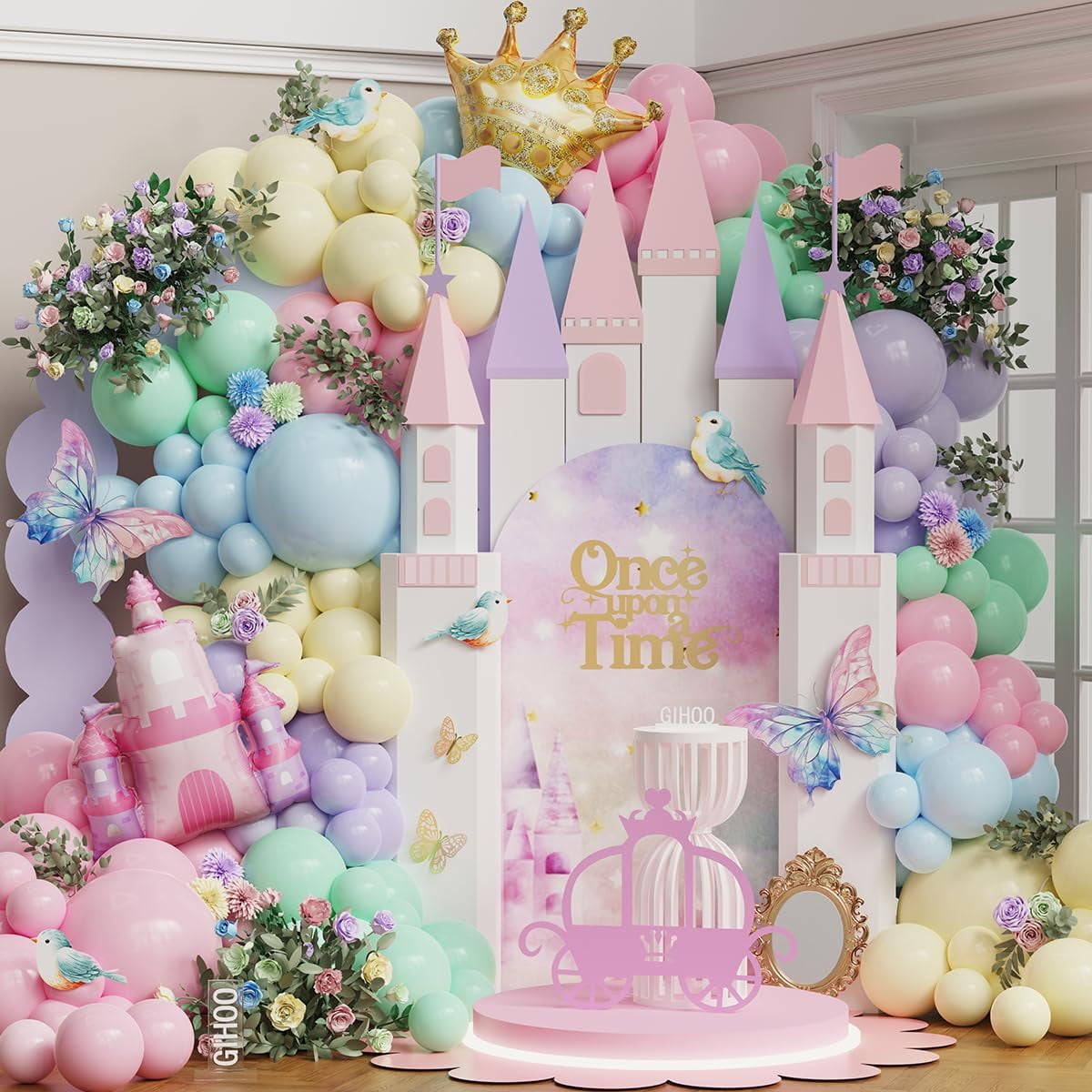 Princess Birthday PartyEGSC Decorations 150Pcs Pastel Macaron Princess ...