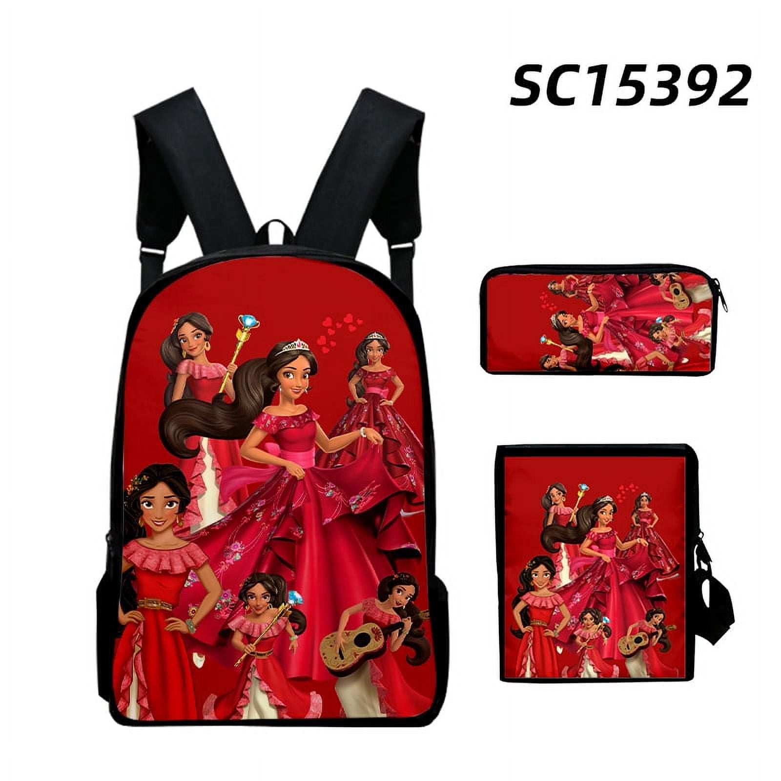 Princess Book Bag Novelty Colorful Cartoon Backpack with Crossbody Bag ...