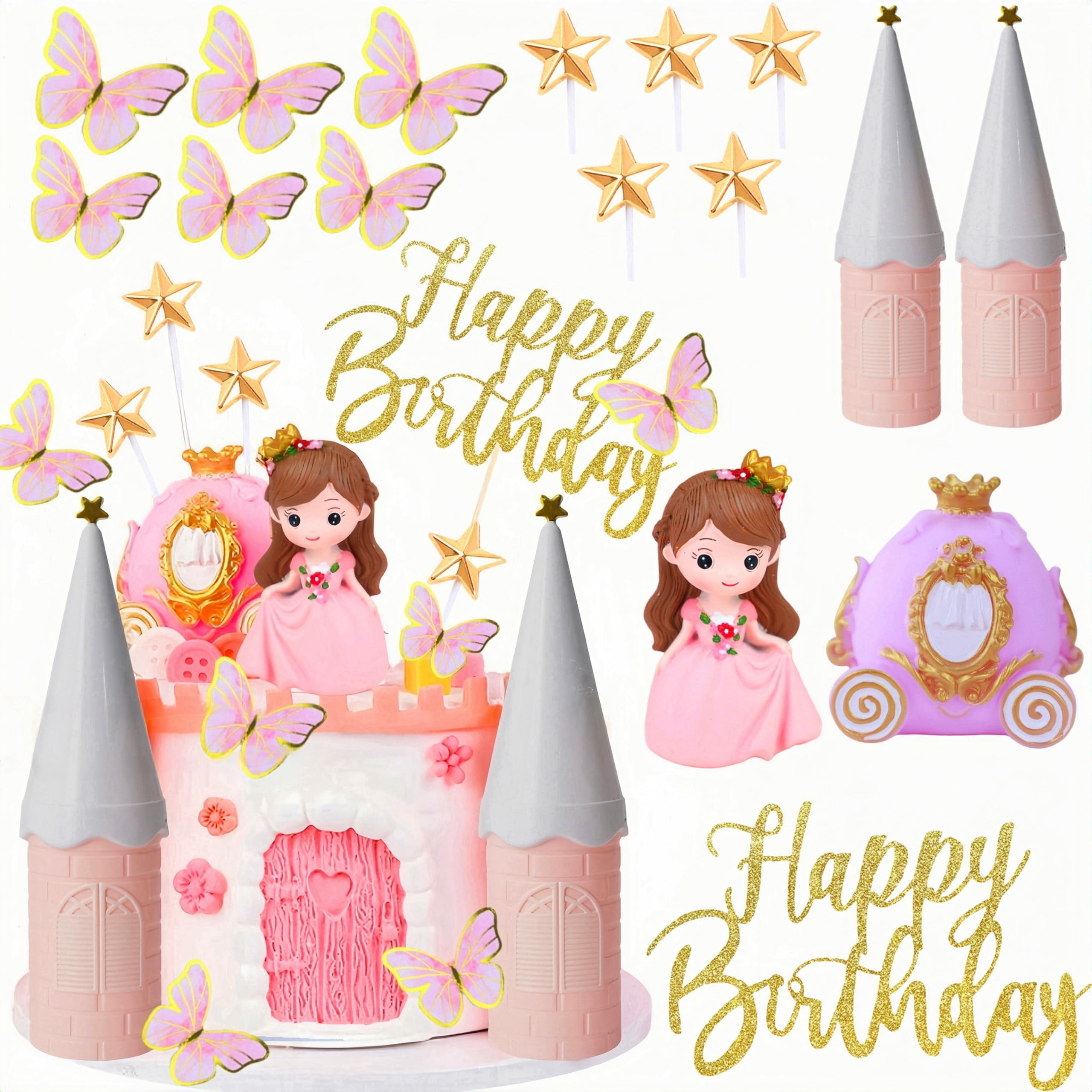 Princess Cake Topper Castle Cake Topper ITL1 Princess Party Decorations ...