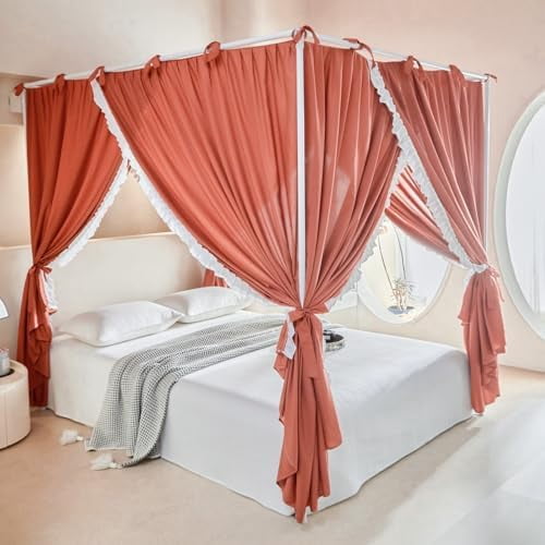 Princess Canopy Bed Curtains with Top Ties - Windproof & Lightproof for ...