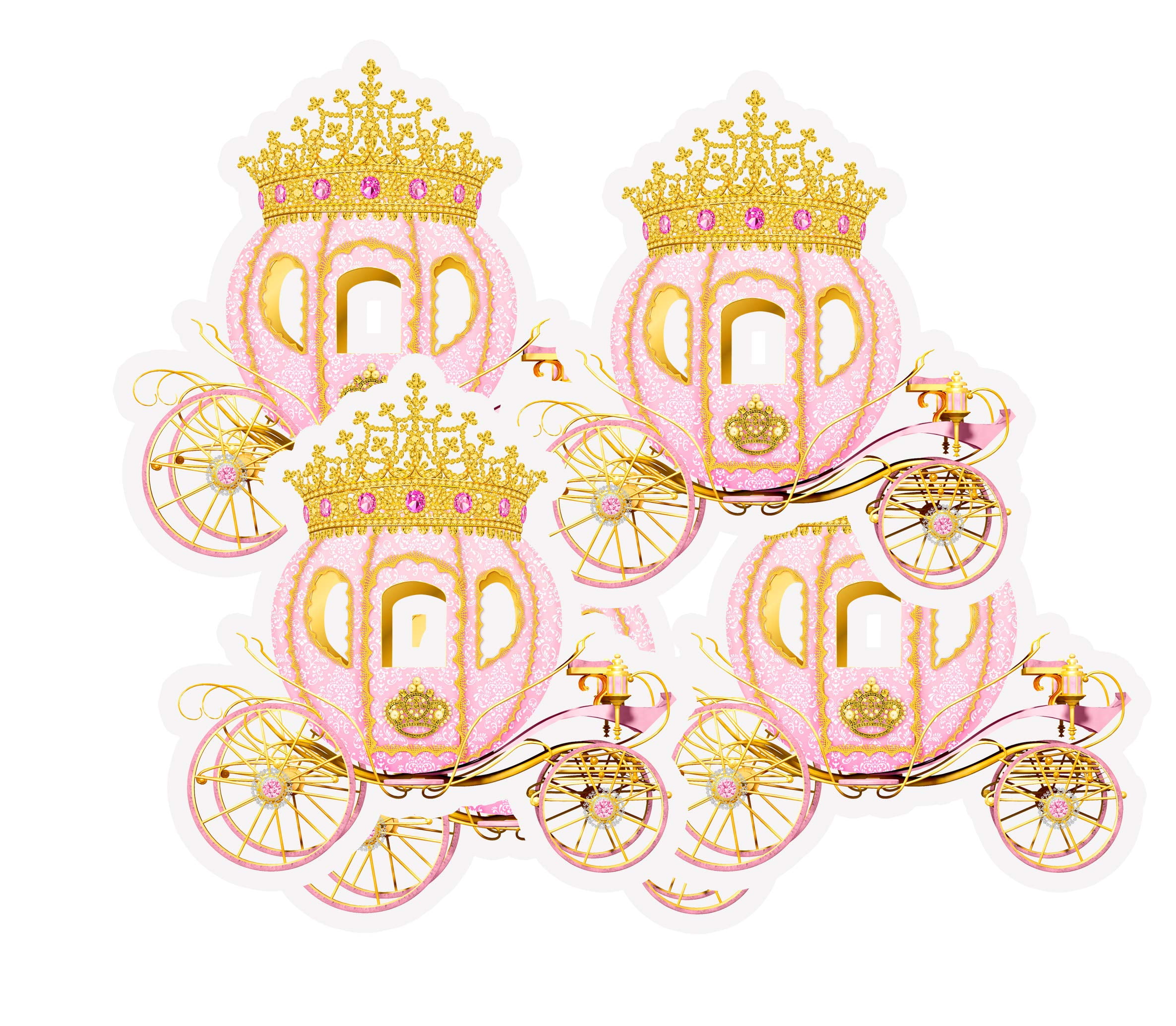 Princess Carriage Cut-Outs, Princess Birthday Baby Shower Party Decor ...