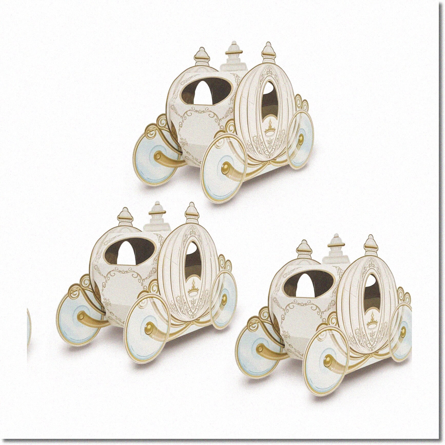 Princess Carriage Delights - 3D Table Centerpieces, 11" x 7.5" - Set of ...