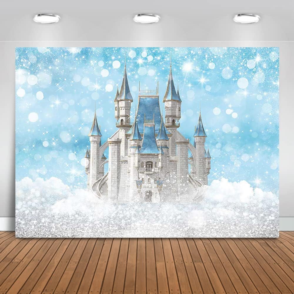 Princess Castle Backdrop Blue Magic Castle Birthday Background Princess ...