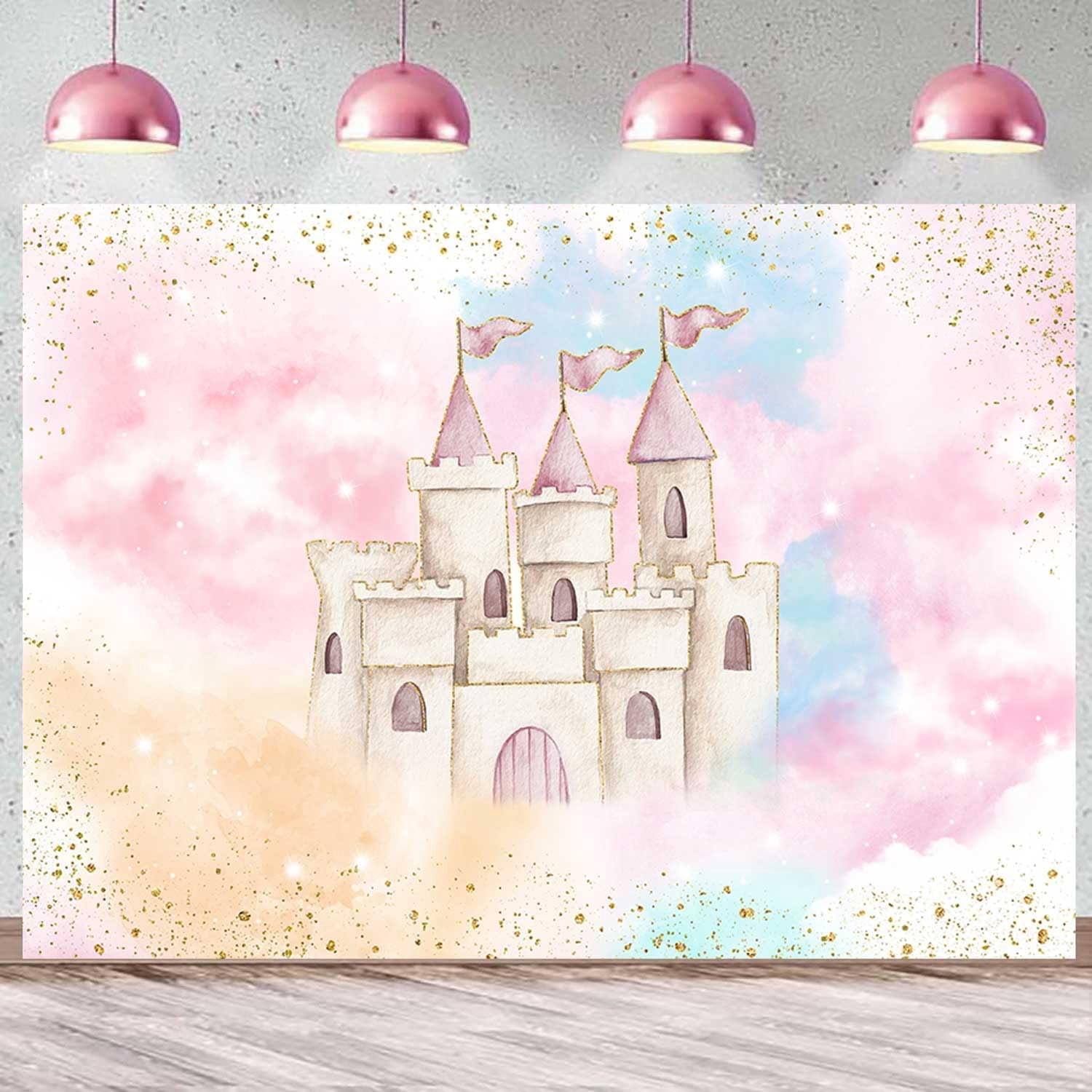 Princess Castle Backdrop for Girl Birthday Fairytale Magical Pink ...