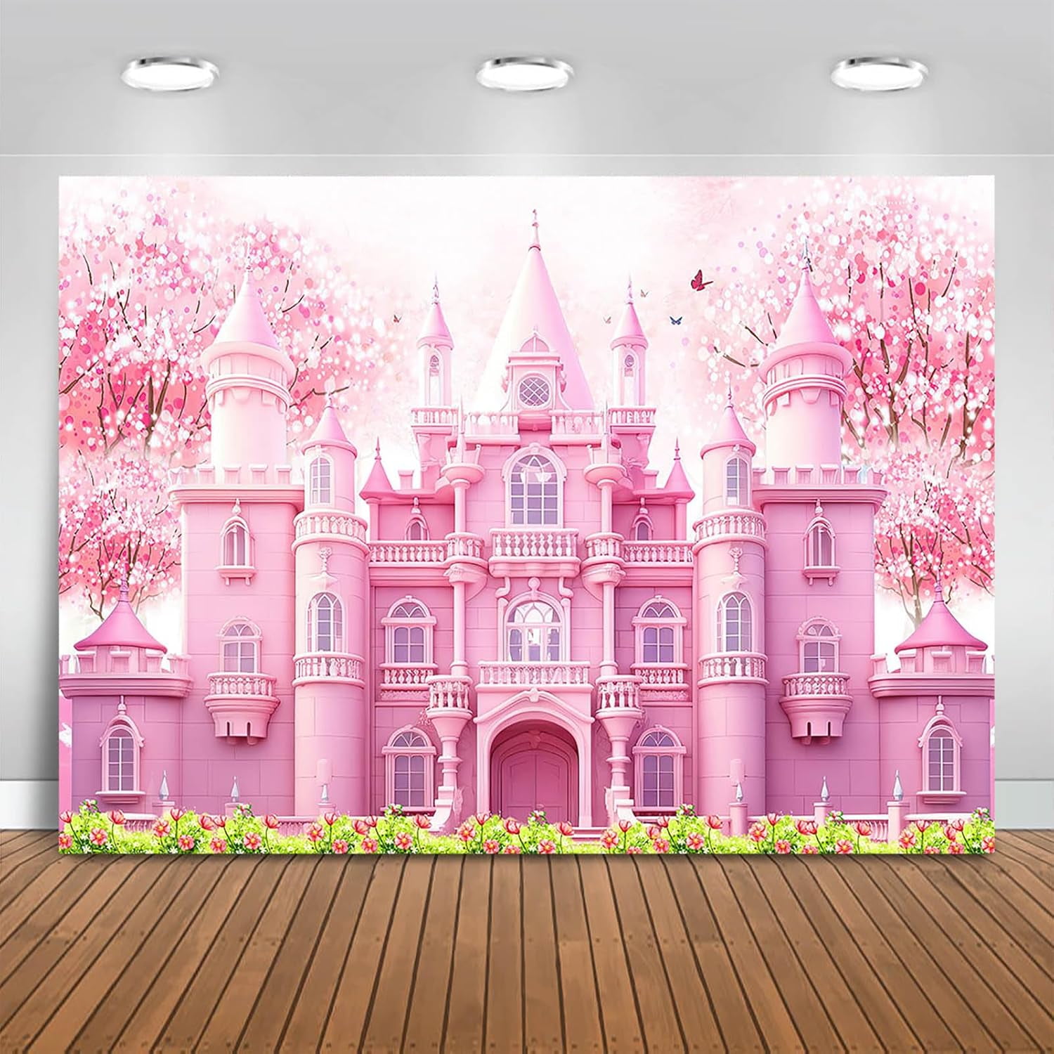 Princess Castle Backdrop Pink Castle Background Party Decorations for ...