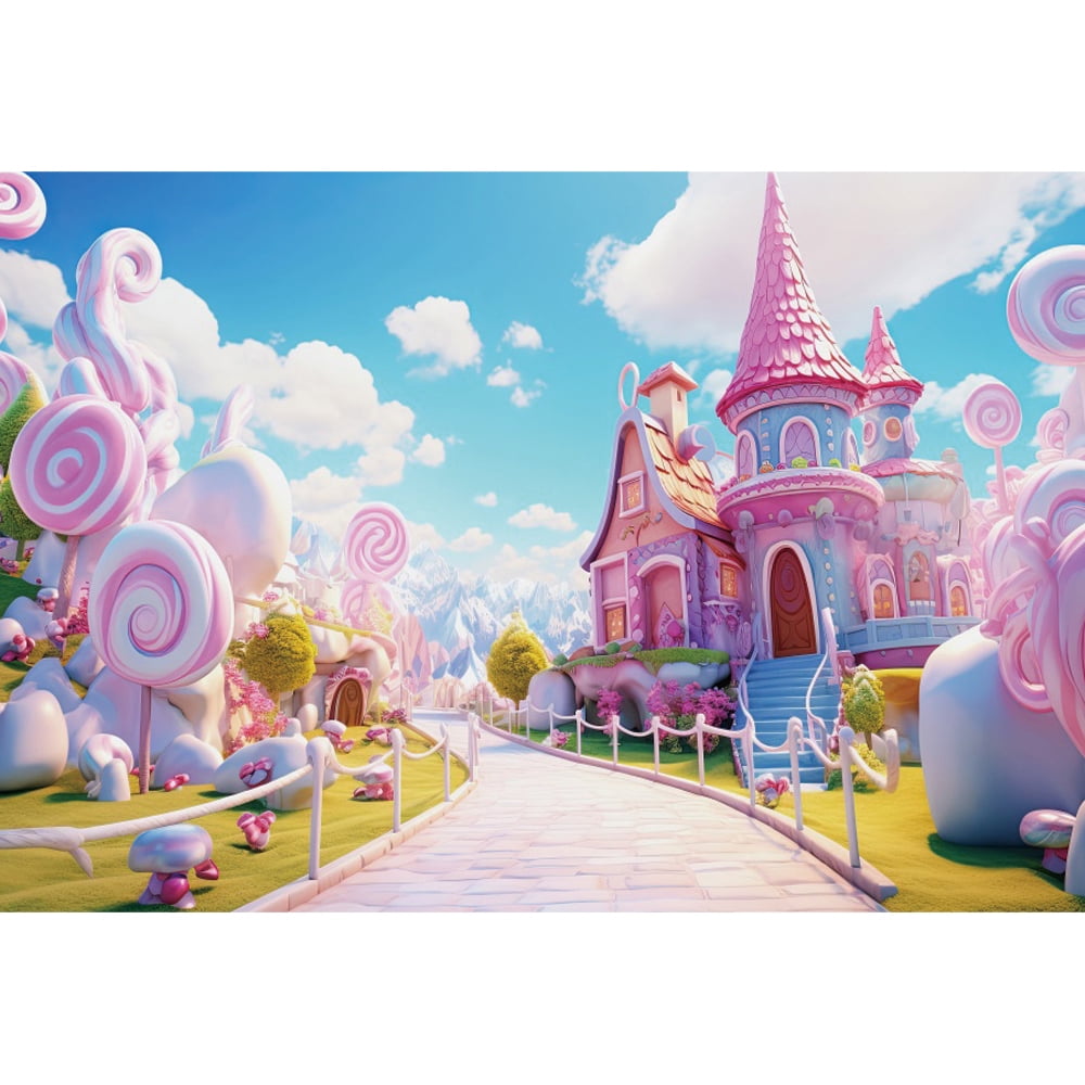 Princess Castle Backdrop for Photography Custom Candy House Balloon ...