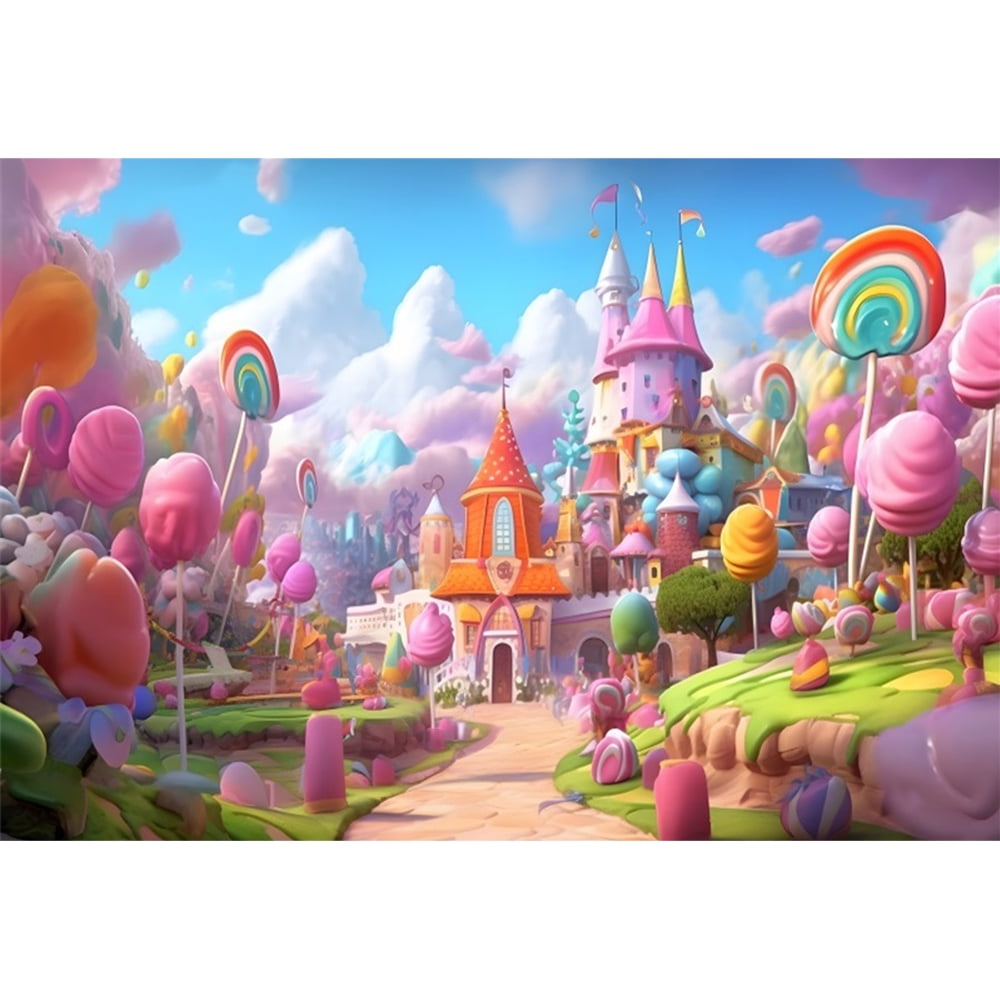 Princess Castle Backdrop for Photography Custom Candy House Balloon ...