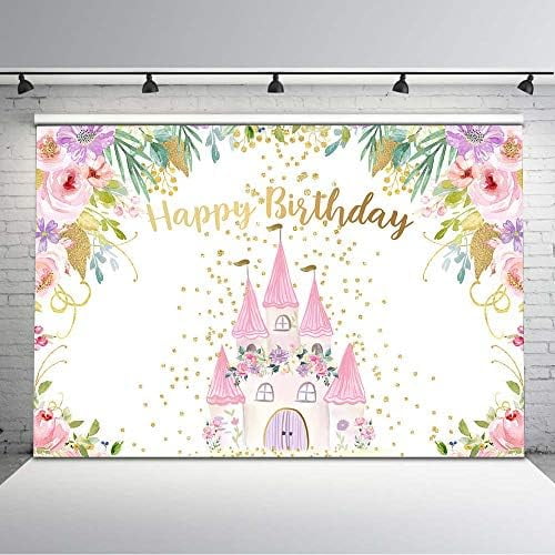 Princess Castle Birthday Backdrop Flowers Princess Backdrop for ...