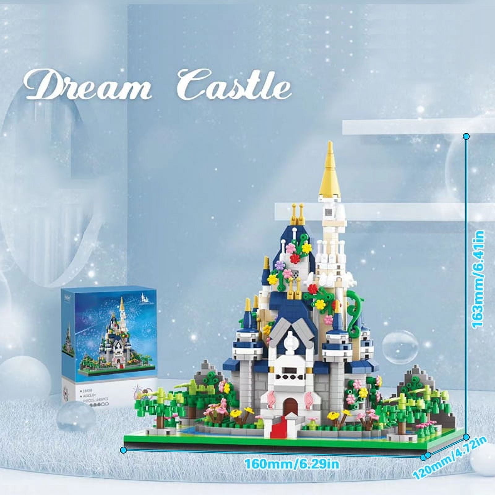 Princess Castle Building Blocks Model Set Pink Blue Church City Classic ...