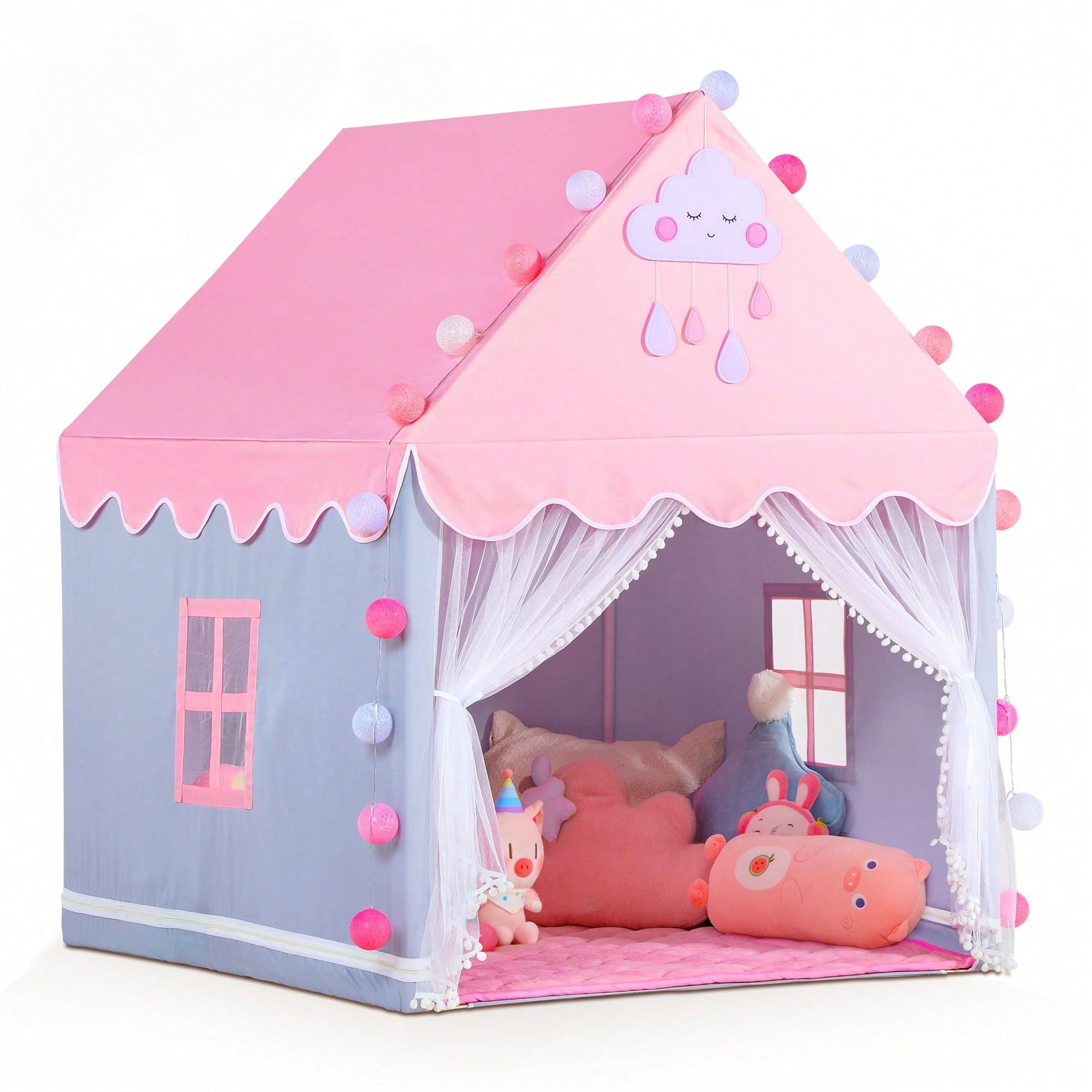 Princess Castle Play Tent For Girls – Indoor Kids Playhouse, Fairy Tale ...