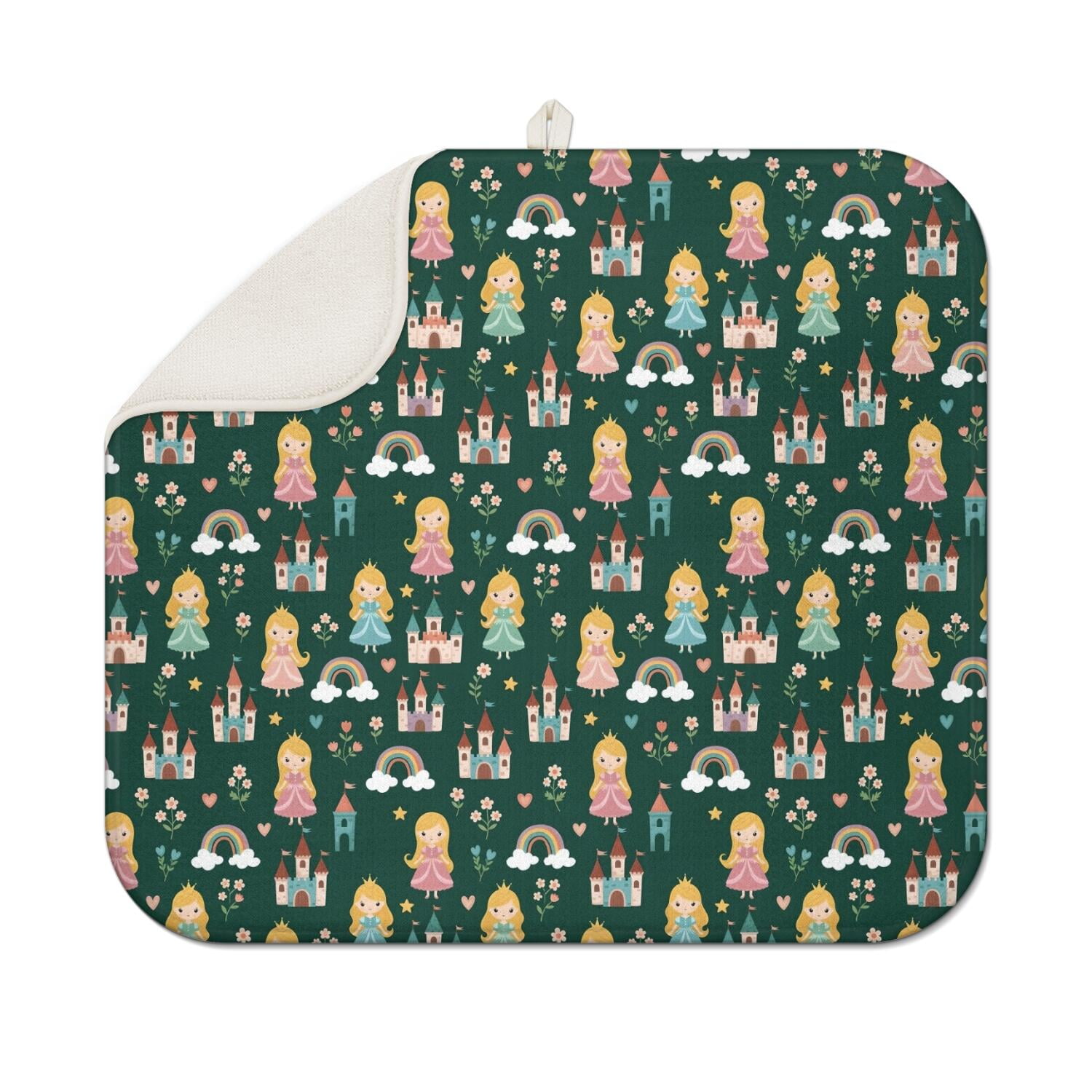 Princess Castle Star Pattern Dish Drying Mat for Kitchen 1 Pack, Ultra ...