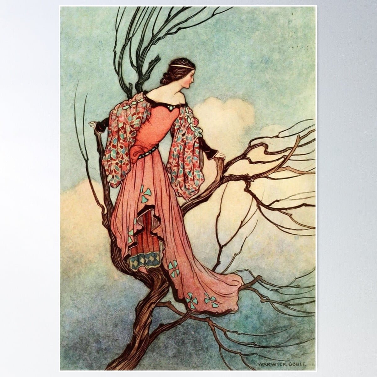 Princess Climbing A Tree By Warwick Gobel Poster Wall Art, Modern Wall ...