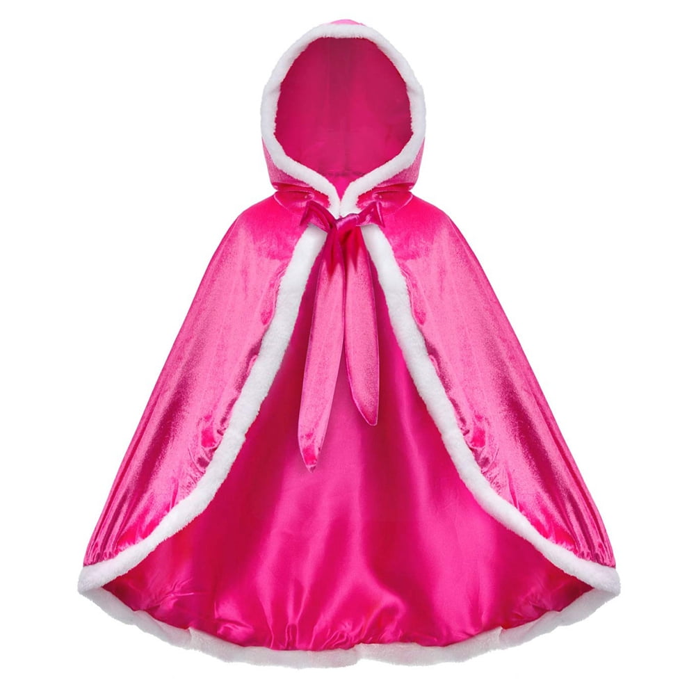 Princess Cloak with Hood Girls Cape Kid Toddler Costume Dress up for ...