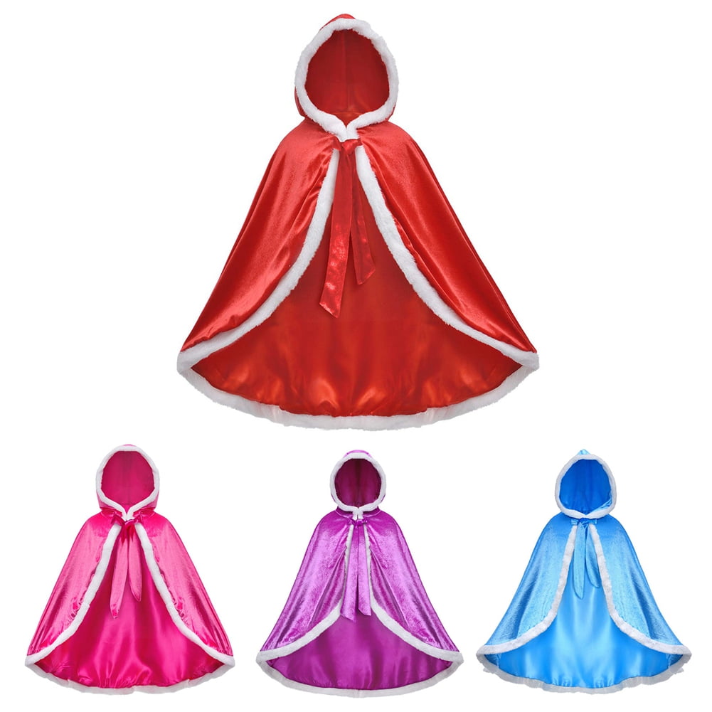 Princess Cloak with Hood Girls Cape Kid Toddler Costume Dress up for ...