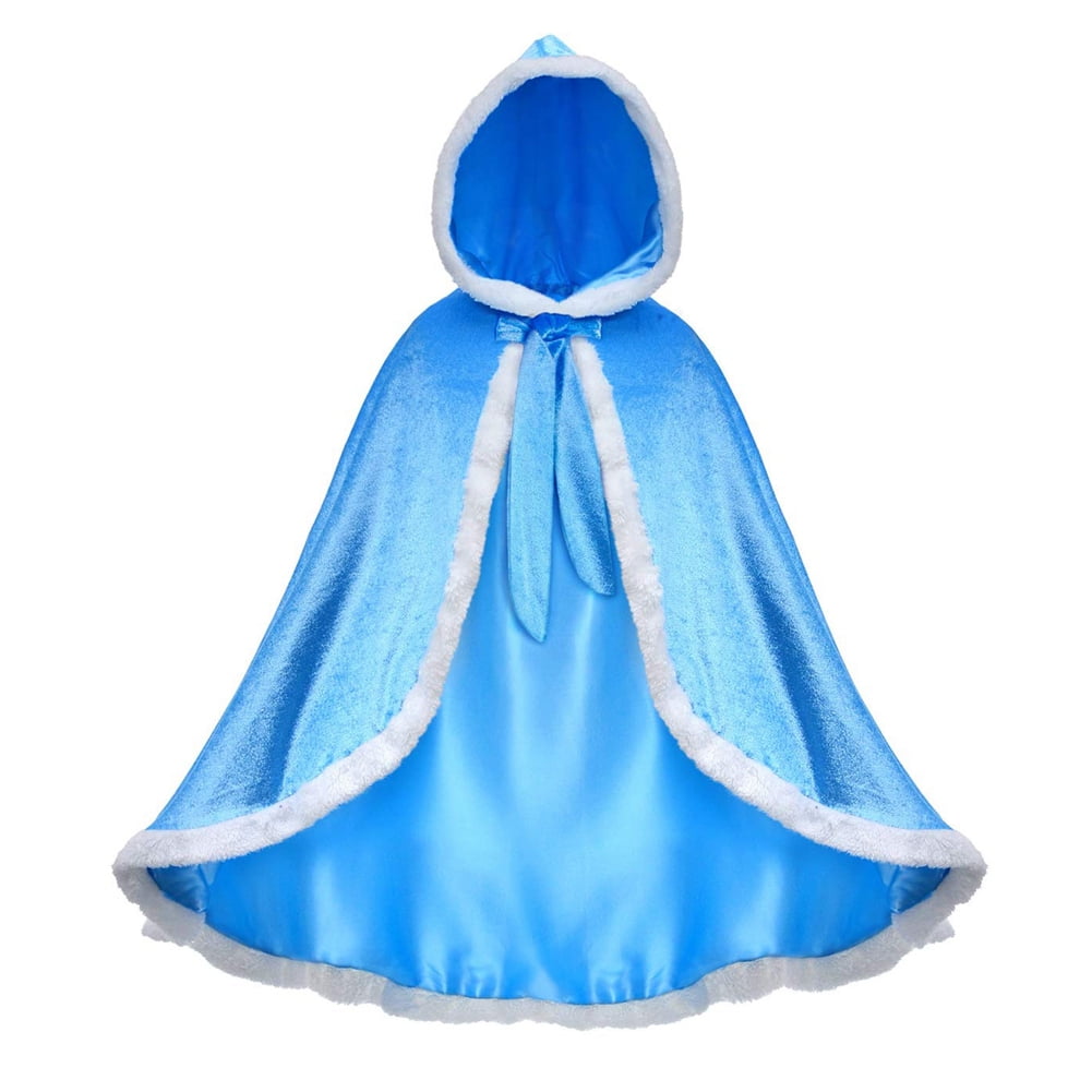 Princess Cloak with Hood Girls Cape Kid Toddler Costume Dress up for ...