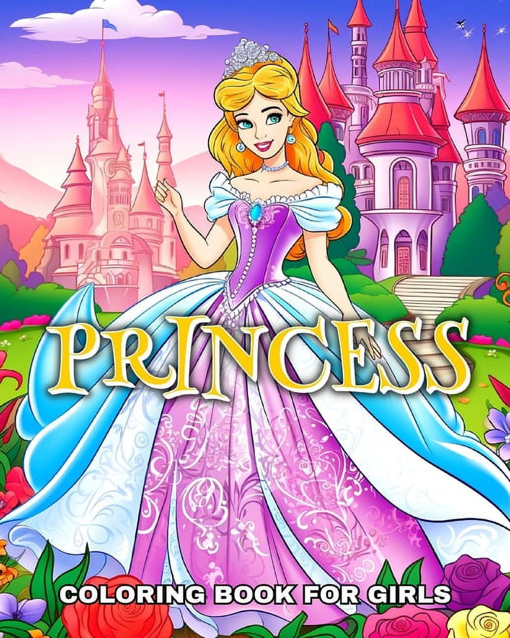 Princess Coloring Book for Girls: Wonderful Princess Coloring Pages for ...