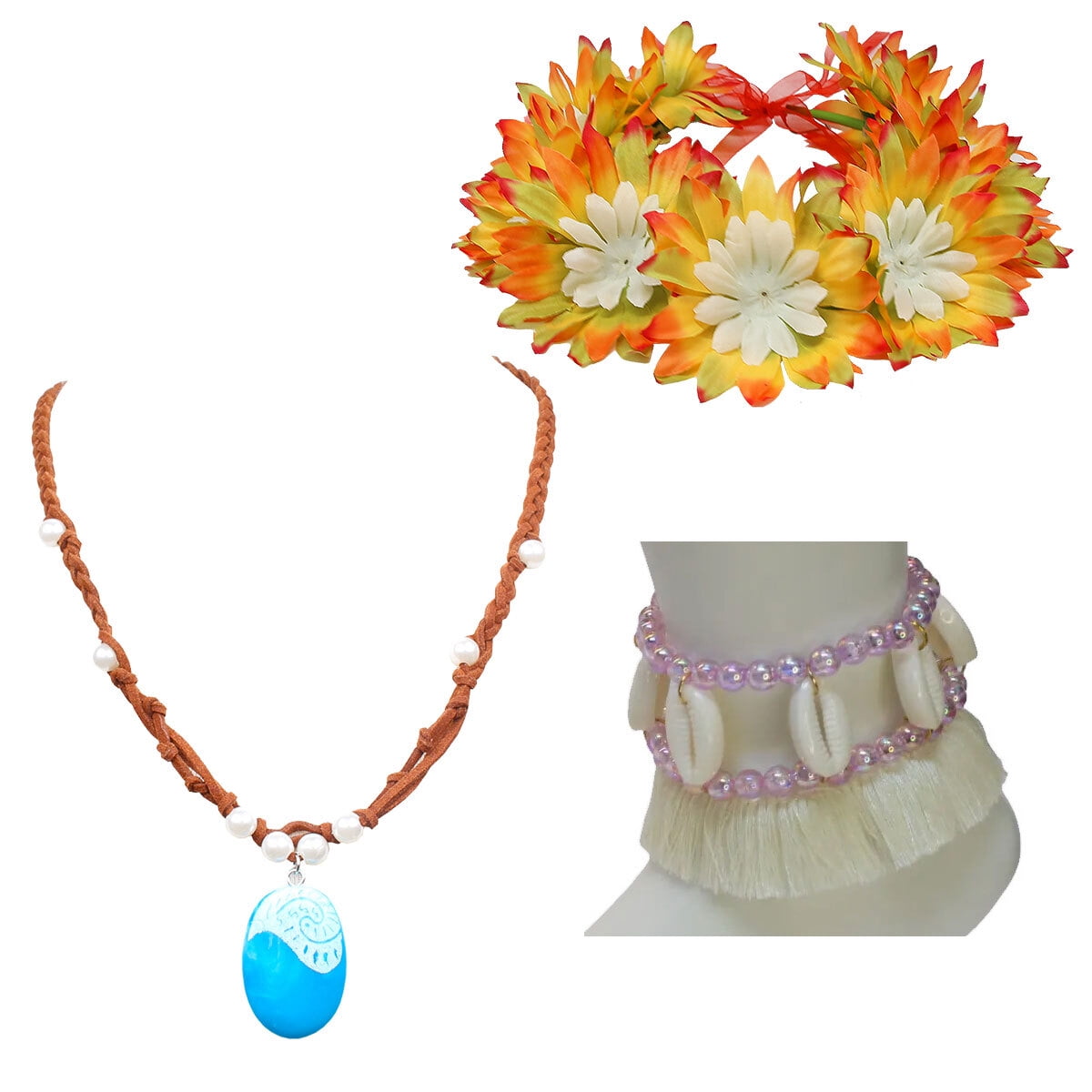 Princess Costume Set Handmade Woven Ocean Pendant Boho Shell Anklet ...
