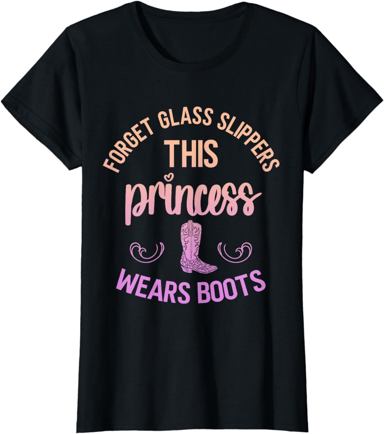 Princess Cowboy Boots Western Cowgirl Girl Country Horse Cotton T-Shirt ...