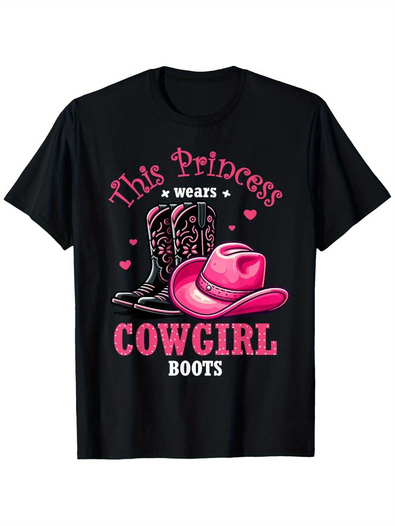 Princess Cowgirl Wears Western Cowboy Boots Farm Girls T-Shirt ...