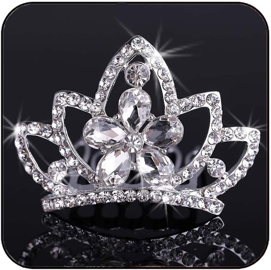 Princess Crown Comb Mini Crystal Tiara Comb Rhinestone Silver Tiara ...