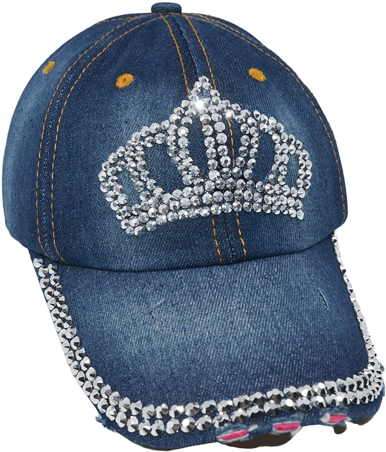 Princess Crown Hat for Girls and Women Rhinestone Hat, Bedazzled Bling ...