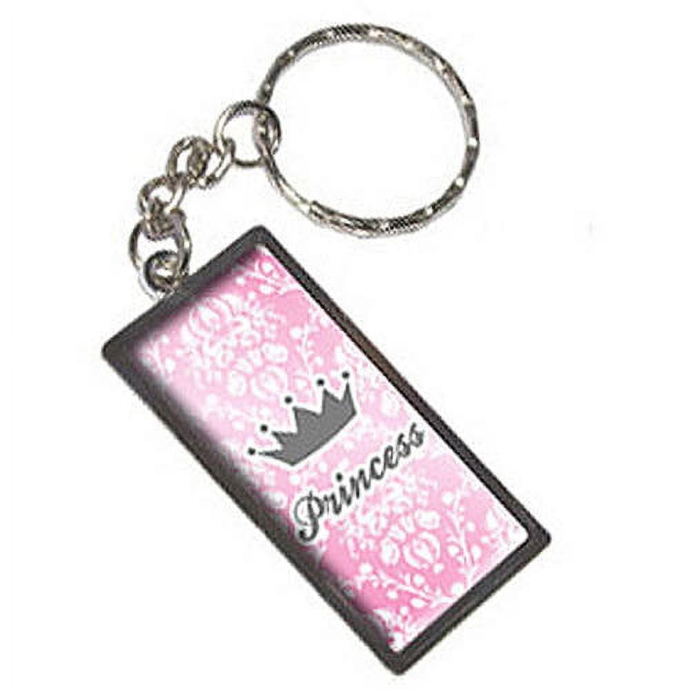 Princess Crown Pink Damask Spoiled Keychain Key Chain Ring - Walmart.com