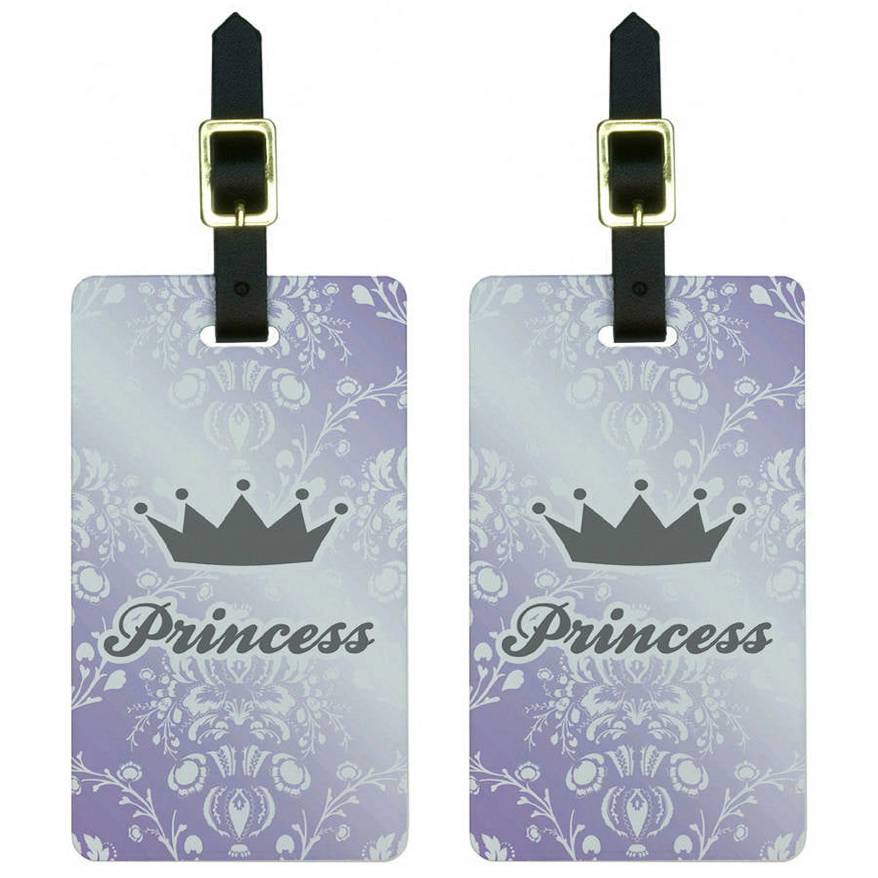 Princess Crown Purple Damask Spoiled Luggage Tags Suitcase ID, Set of 2 ...