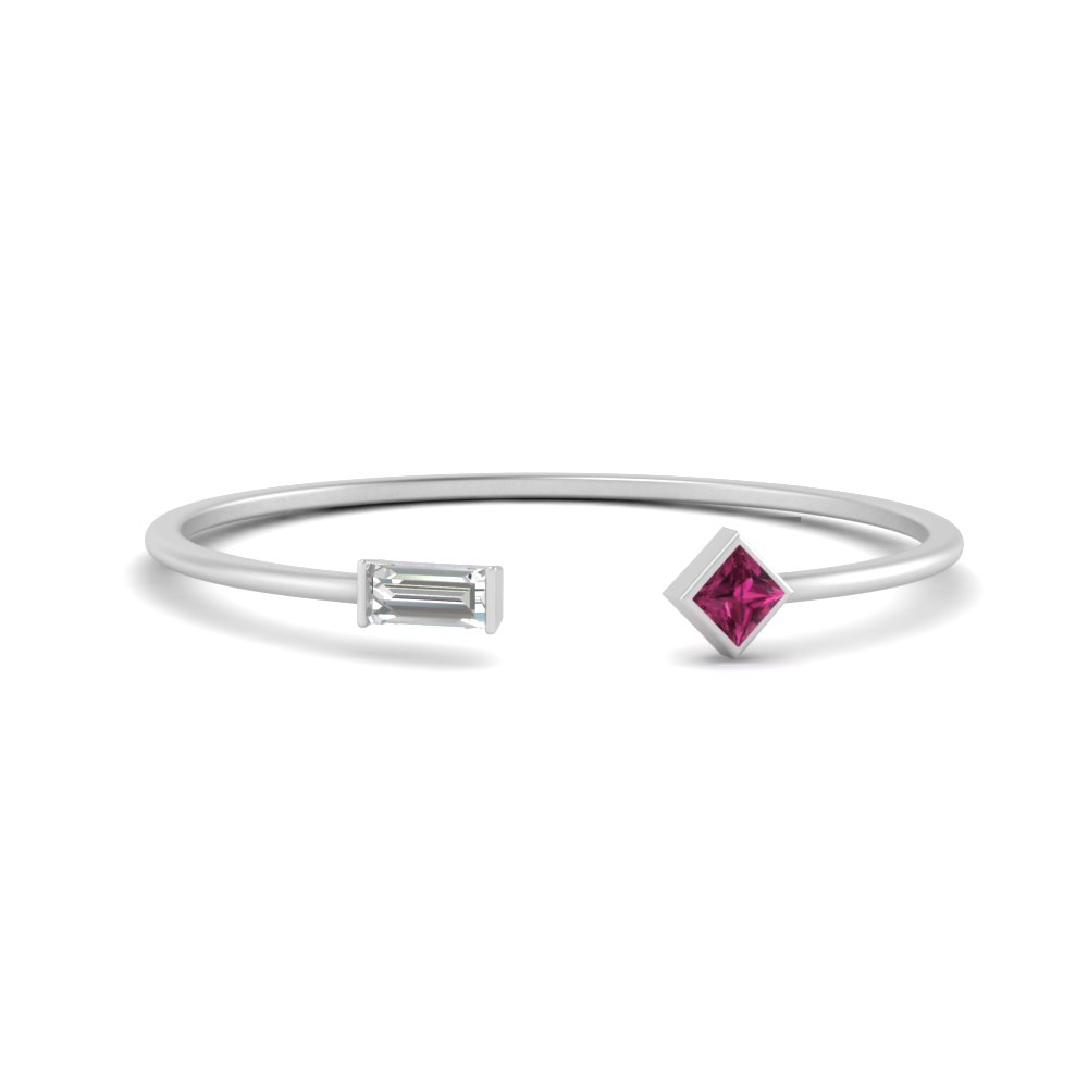 Princess Cut And Baguette Stacking Thin Ring - Fascinating Diamonds ...