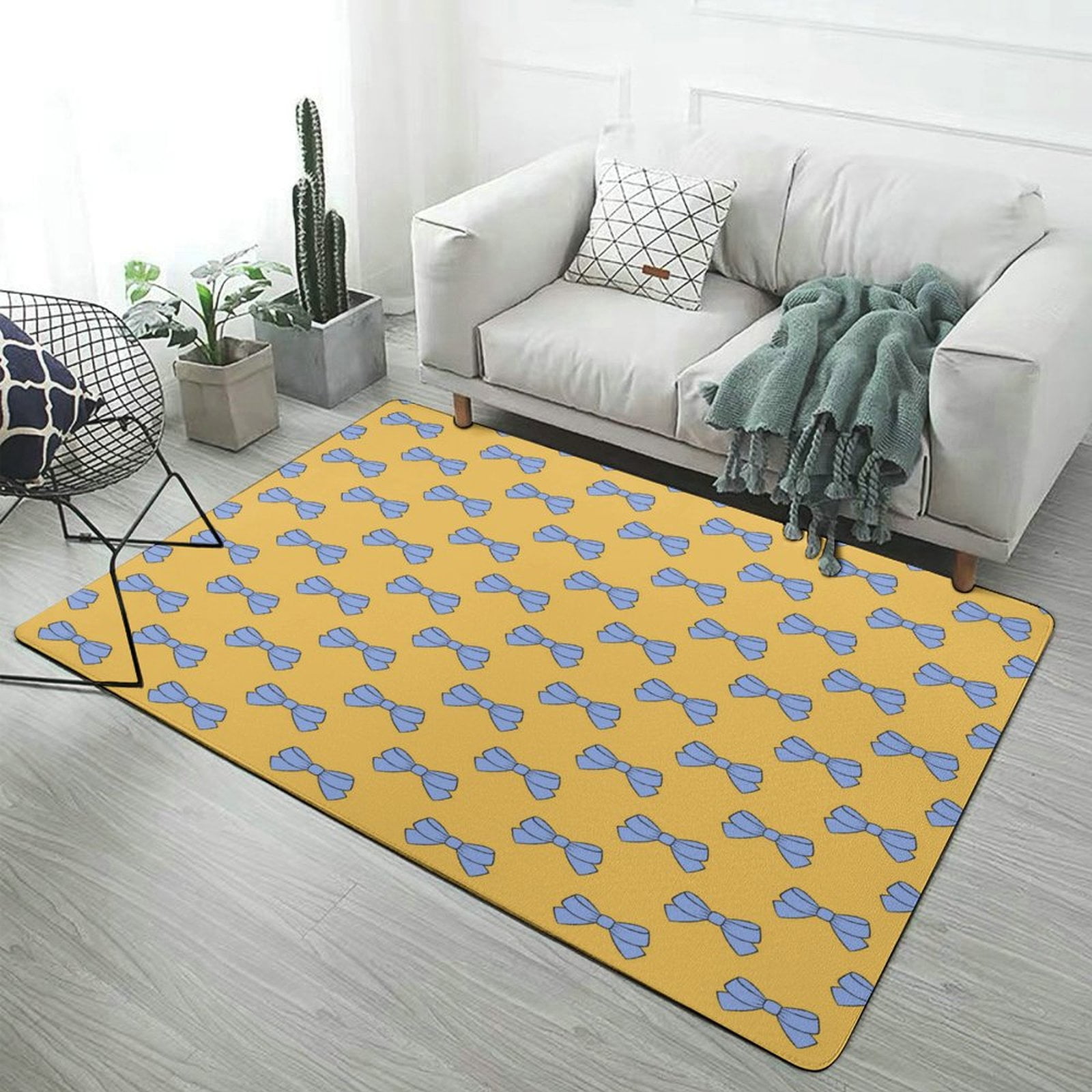 Princess Cute Bow Carpet Style Living Room Bedroom Rug Modern 3d Entry ...