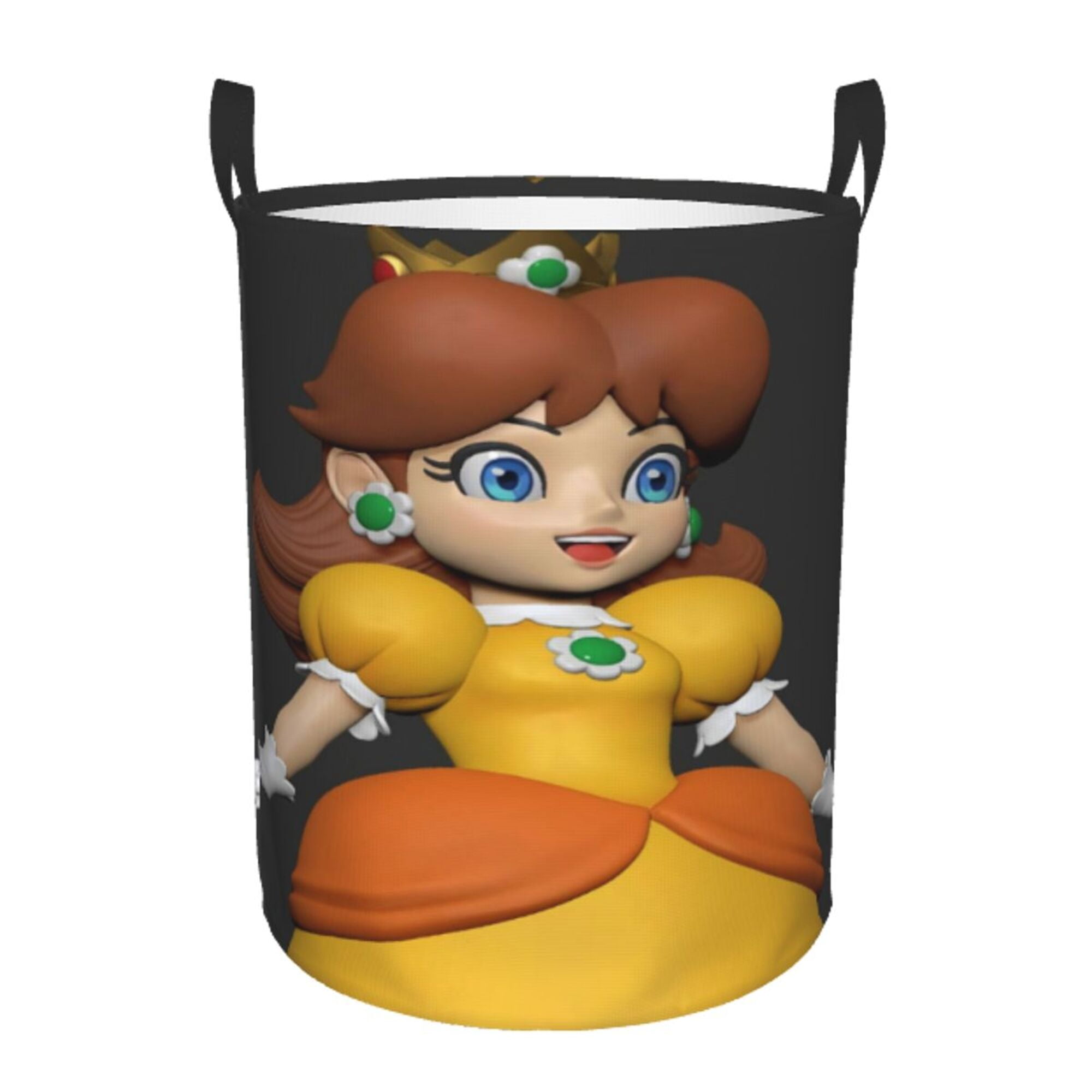 Princess Daisy Laundry Hamper With Handle Funny Waterproof Foldable ...