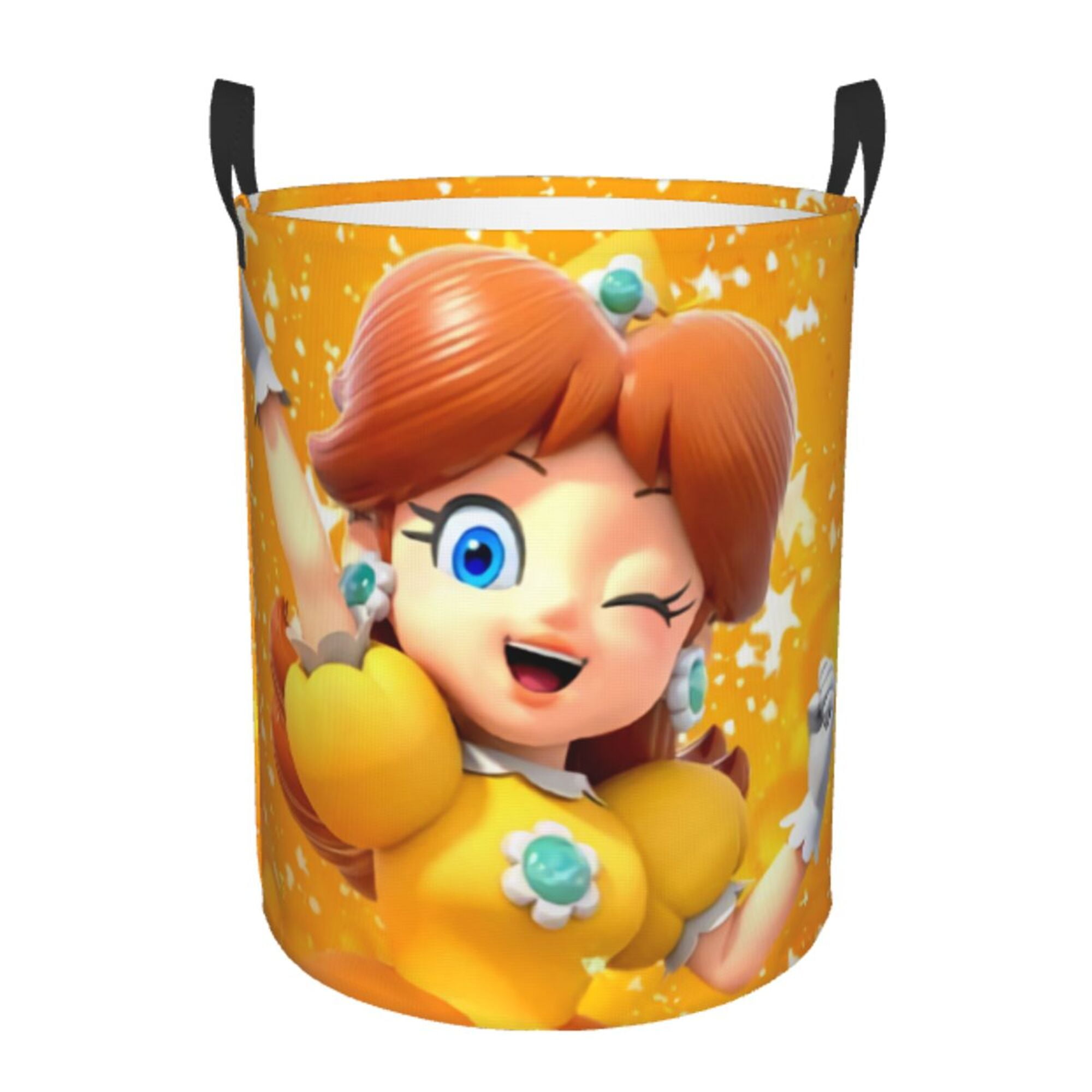 Princess Daisy Laundry Hamper With Handle Funny Waterproof Foldable ...