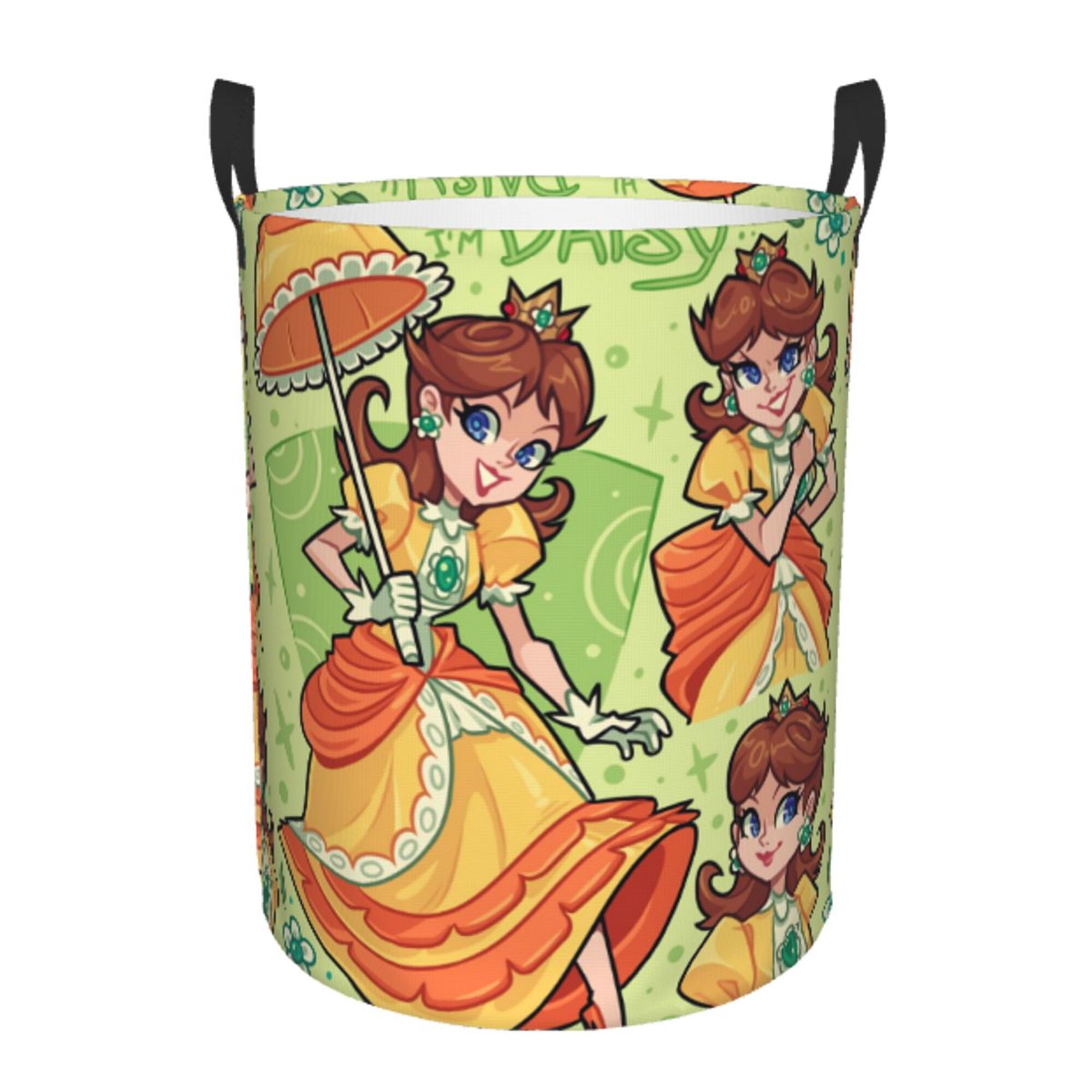 Princess Daisy Laundry Hamper With Handle Funny Waterproof Foldable ...
