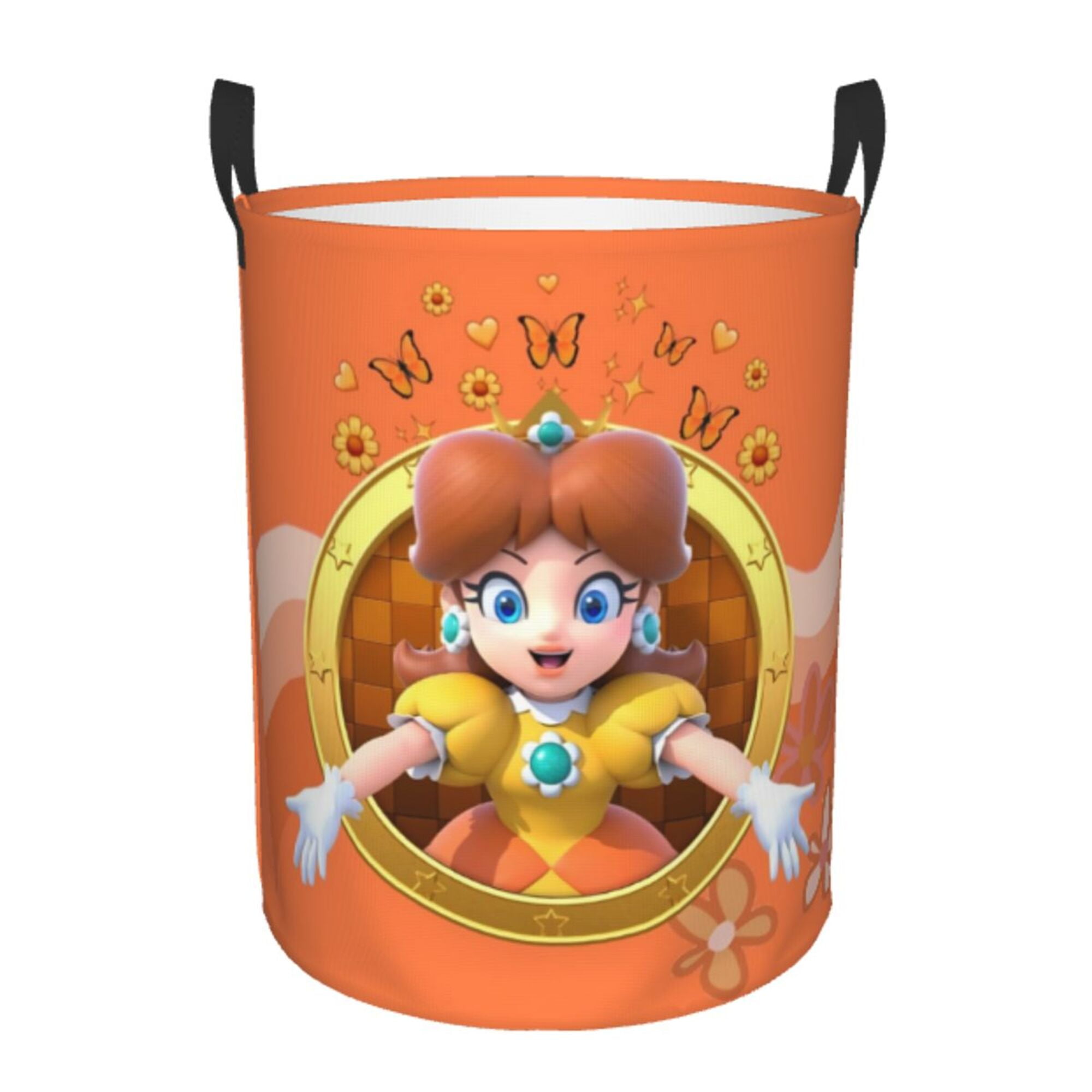 Princess Daisy Laundry Hamper With Handle Funny Waterproof Foldable ...