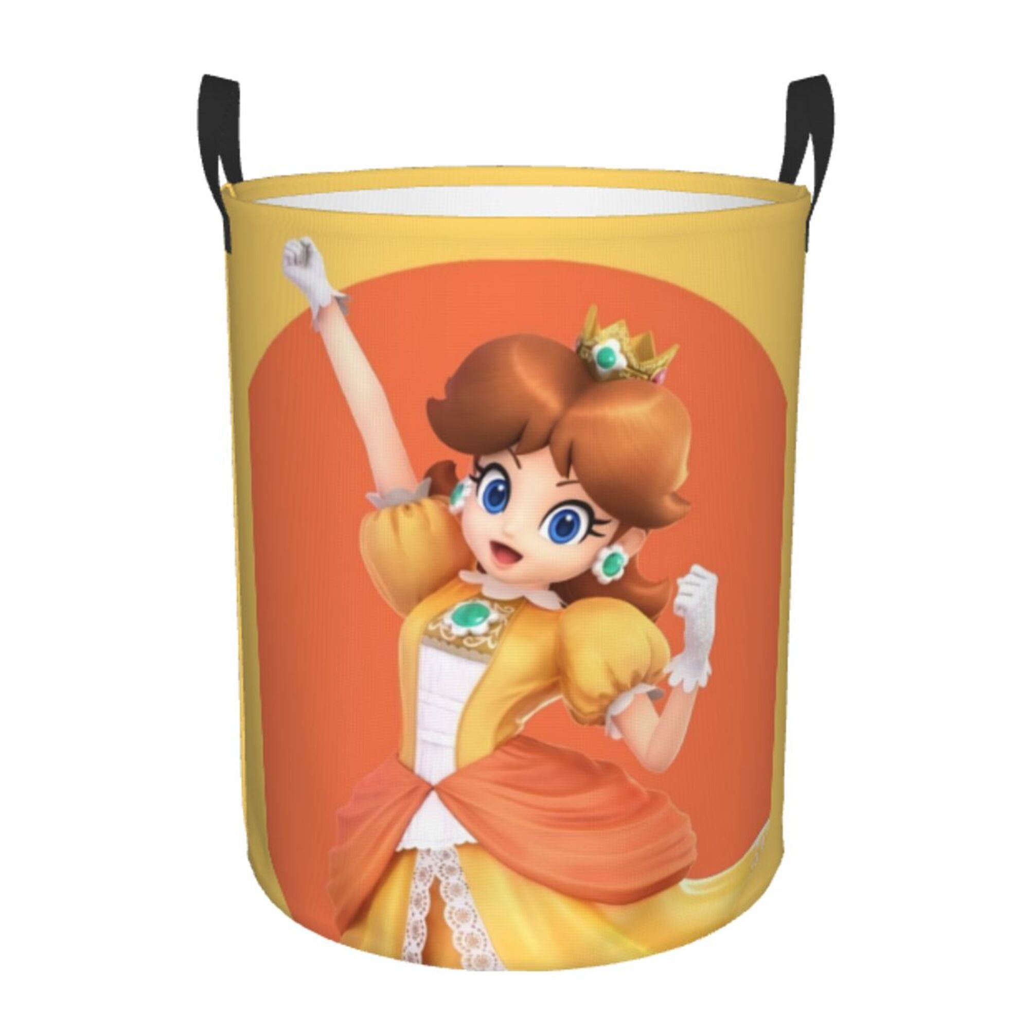 Princess Daisy Laundry Hamper With Handle Funny Waterproof Foldable ...