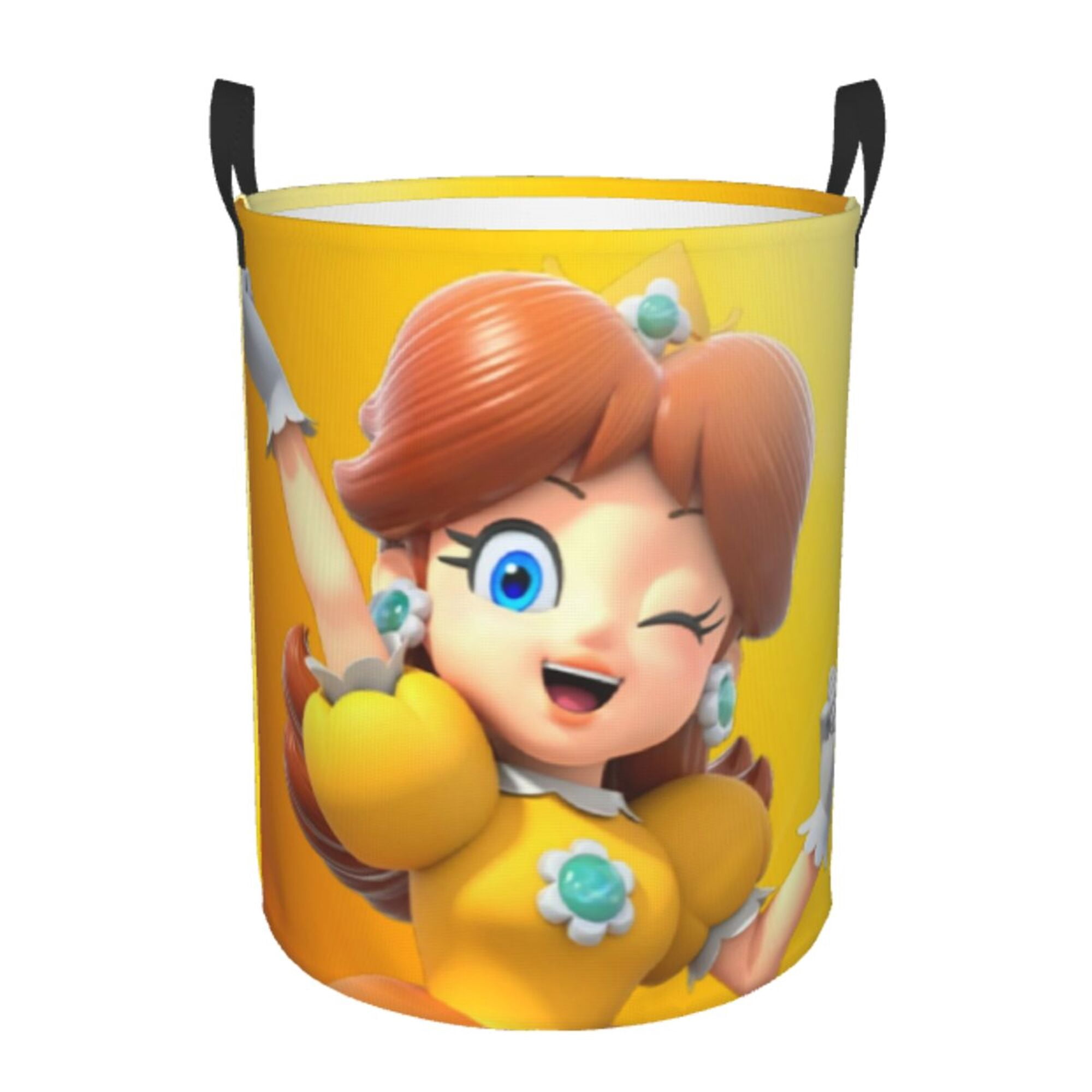 Princess Daisy Laundry Hamper With Handle Funny Waterproof Foldable ...